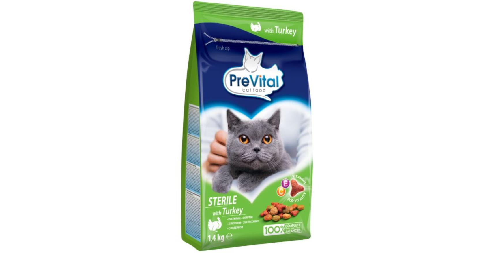 PREVITAL PULYKÁS MACSKA SZÁRAZTÁP STERIL 1,4KG